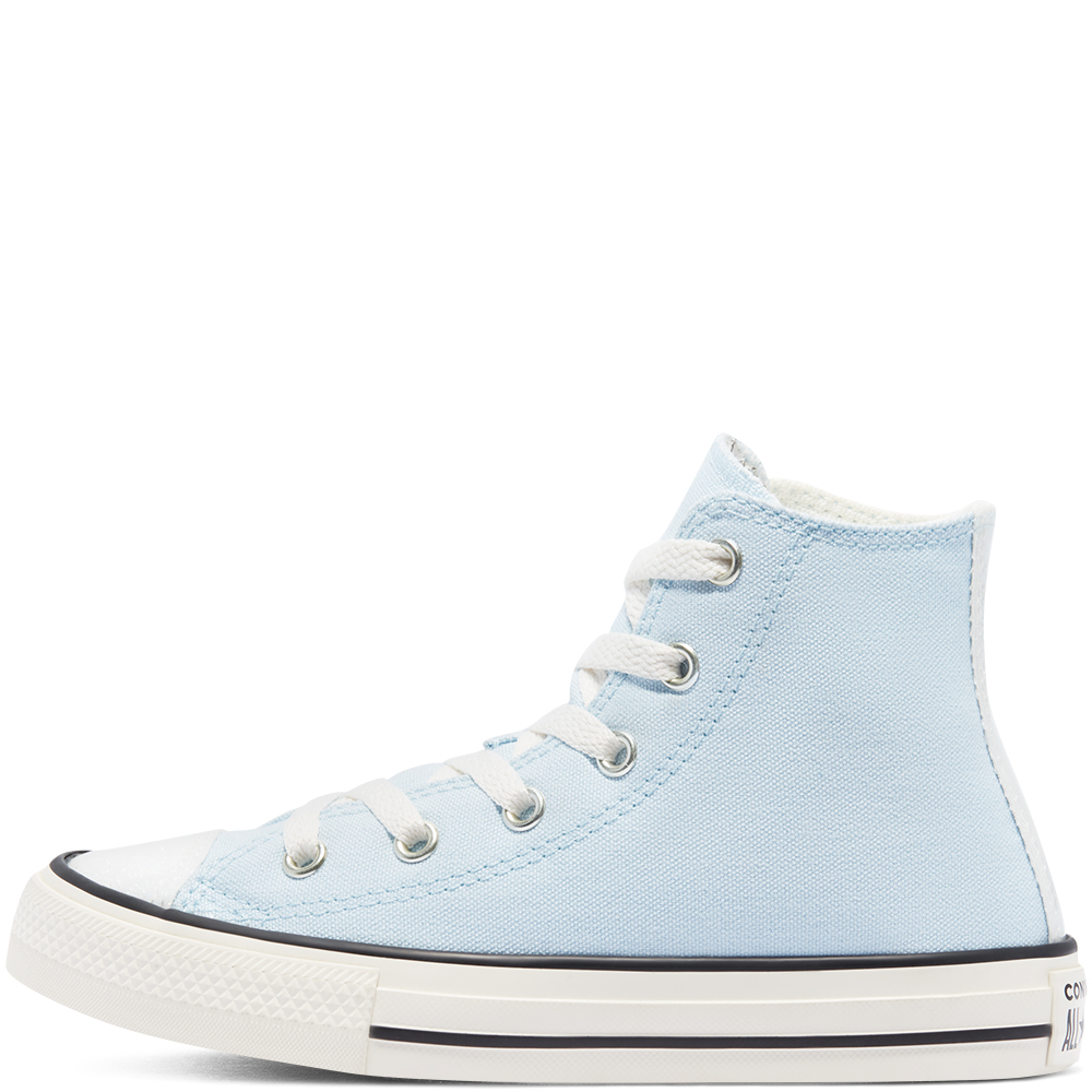 Shop Girl's Light Blue Converse CTAS Glitter High-Top Sneakers | Rookie USA